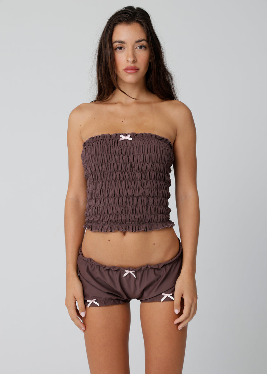 RUCHED TOP - BROWNIE – INALBIS